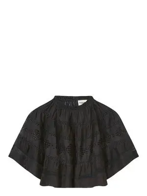 ETOILE Dilama Cotton Voile Top - Black