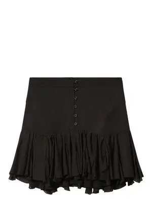 ETOILE Daneen Polka-dot Cotton Voile Skirt - Black