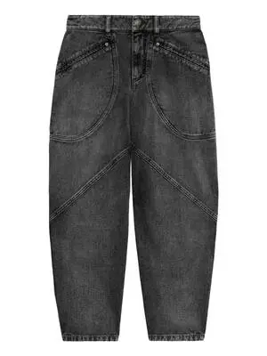 Isabel Marant Étoile Catarina Relaxed Straight Leg Jeans - Black