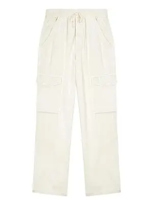 ETOILE Peorana Cotton Fleece Cargo Pants - Ecru