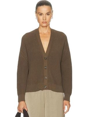 Jenni Kayne Cropped Cotton Cocoon Cardigan - Olive