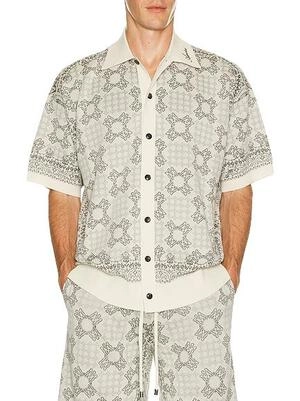 Amiri Ma Quad Check Mesh Knit Shirt - Alabaster