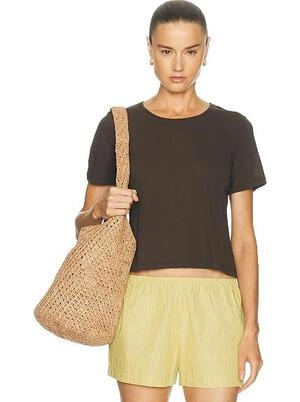 LESET Milo Crop Tee - Hickory