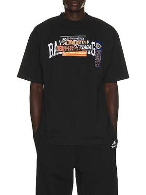 Balenciaga Medium Fit Tee Shirt - Black