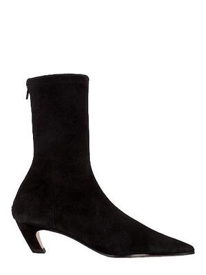 Khaite Arizona Suede Ankle 40 Boot - Black