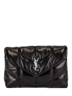 Saint Laurent Small Puffer Pouch - Noir