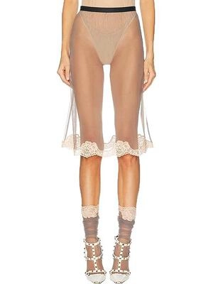 Valentino Garavani Lace Jersey Skirt - Medium Grey
