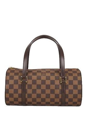 LOUIS VUITTON Damier Ebene Papillon 26 Handbag - Brown