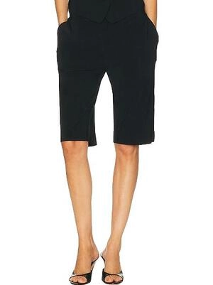 Norma Kamali Flat Front Bermuda Short - Black