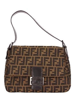 Fendi Zucca Mama Baguette Shoulder Bag - Brown
