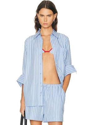 Hunza G Stripe Top - Cornflower