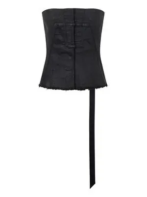 Rick Owens Temple Denim Bustier - Black