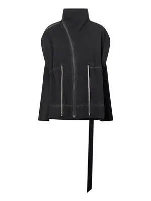 Rick Owens Mountain Sail Drawstring Cotton-jersey Jacket - Black