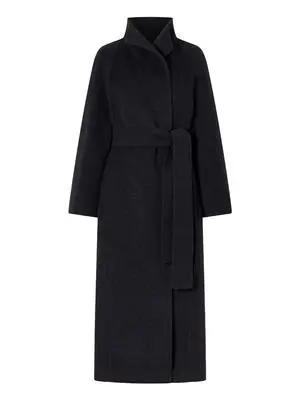 Khaite Romare Belted Wool Long Coat - Black