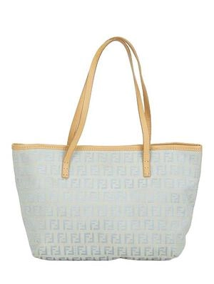 FWRD RENEW Fendi Zucchino Roll Tote Bag - Blue