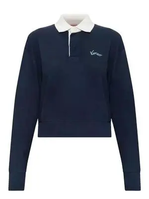 Kenzo Varsity Embroidered-logo Polo Shirt - Blue
