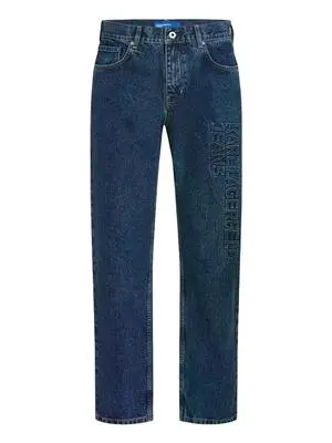 Karl Lagerfeld Straight Leg Logo Jeans - Blue