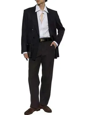 TOM FORD Double-breasted Pinstripe Blazer - Blue
