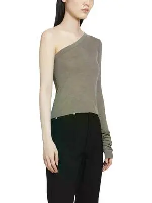 Rick Owens Ziggy One-shoulder Top - Grey