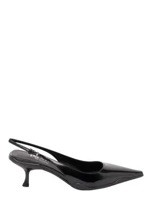 Prada Leather Slingback Pumps - Black