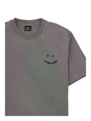Paul Smith Happy Blanket-stitch T-shirt - Grey