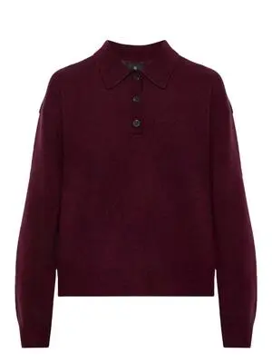 ANINE BING Lee Polo Sweater - Red