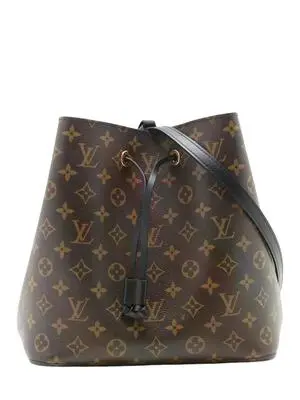 LOUIS VUITTON 2017 Monogram Neonoe Mm Bucket Bag Brown
