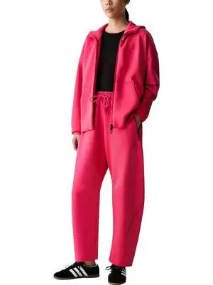 Adidas Logo-print Zip-up Hoodie - Pink