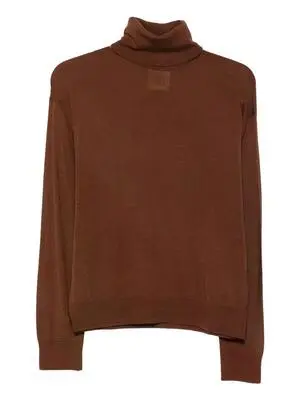 SEMICOUTURE Roll-neck Wool Sweater - Brown