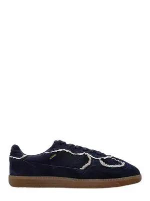 ALOHAS Navy Leather Suede Lace-up Sneakers - Blue