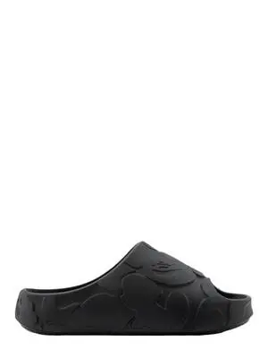 A BATHING APE Camo Embossed Slides - Black
