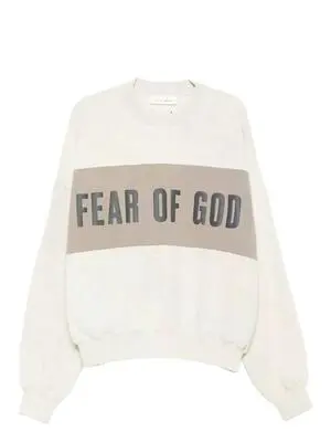 Fear Of God Logo-print Panelled Sweater - Neutrals