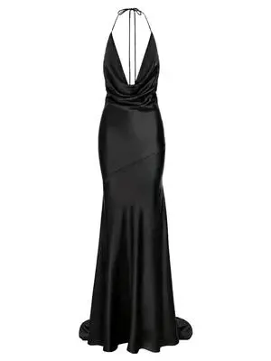 ROSERRY Cowl-neck Halterneck Dress Pink
