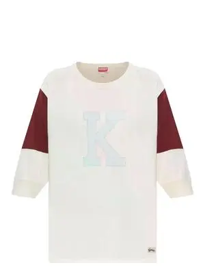 Kenzo Logo-patch Panelled T-shirt - Neutrals