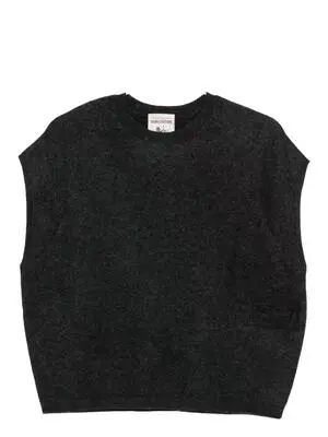 SEMICOUTURE Crew-neck Sleeveless Vest - Grey