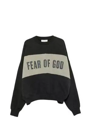 Fear Of God Logo-print Panelled Sweater - Grey
