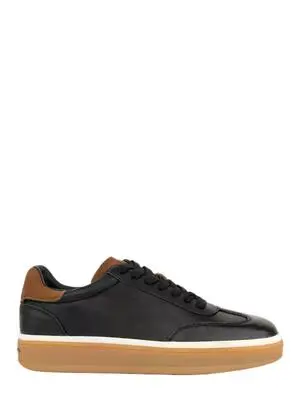 LINDA BAUMANN Leather Panelled Sneakers - Black