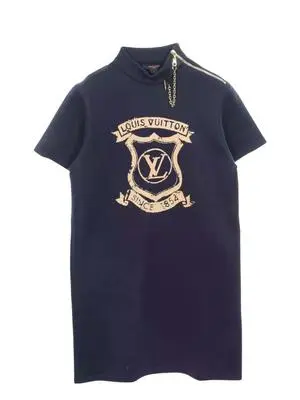 LOUIS VUITTON 2010s Crest Zip-detail Dress - Blue