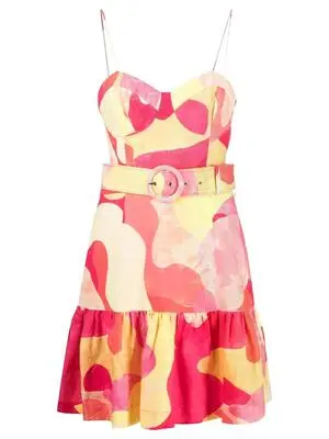 Rebecca Vallance Toretta Abstract-print Mini Dress - Multicolour
