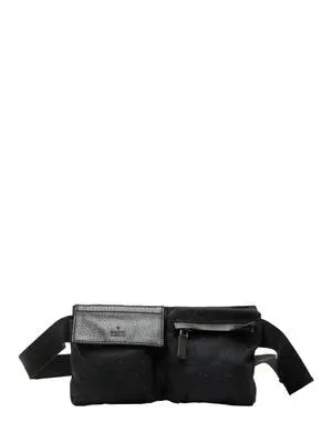 Gucci 2000-2015 Gg Canvas Double Pocket Belt Bag - Black