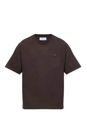 FERRAGAMO Gancini-detail Pocket T-shirt - Brown