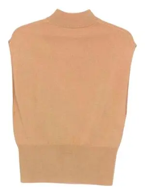 SEMICOUTURE Angelica Ribbed-knit Vest - Neutrals