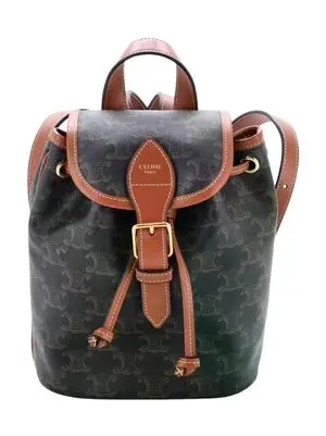 Celine Folco Triomphe Coated Canvas Mini Backpack - Brown