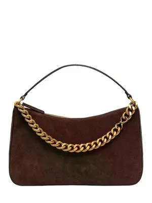 TWINSET Chain-link Suede Tote Bag - Brown