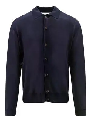 SEVEN GAUGE Button-fastening Long-sleeve Cardigan - Blue