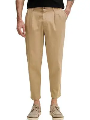 BENETTON Pleated-detail Chino Trousers - Neutrals