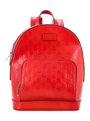Gucci Signature Monogram Leather Small Backpack - Red
