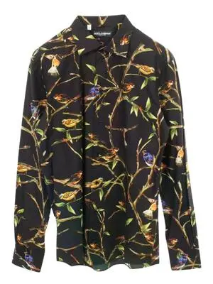 Dolce & Gabbana 2020s Bird-print Shirt - Black