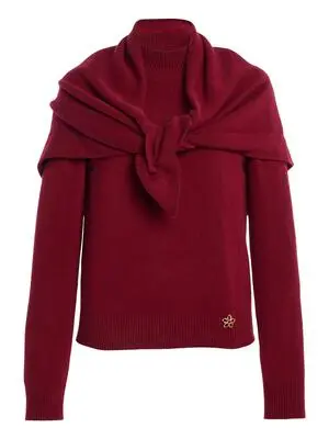 Oscar De La Renta Combo Cashmere Sweater - Red
