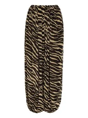 Ronny Kobo Renier Zebra-print Georgette Balloon Trousers - Multicoloured